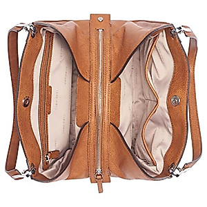 Calvin Klein Reyna Novelty Triple Compartment Shoulder Bag, Caramel Mix,One Size