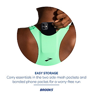 Brooks Women's 3 Pocket Sports Bra for Running, Workouts & Sports - Neo Green - 40 C/D