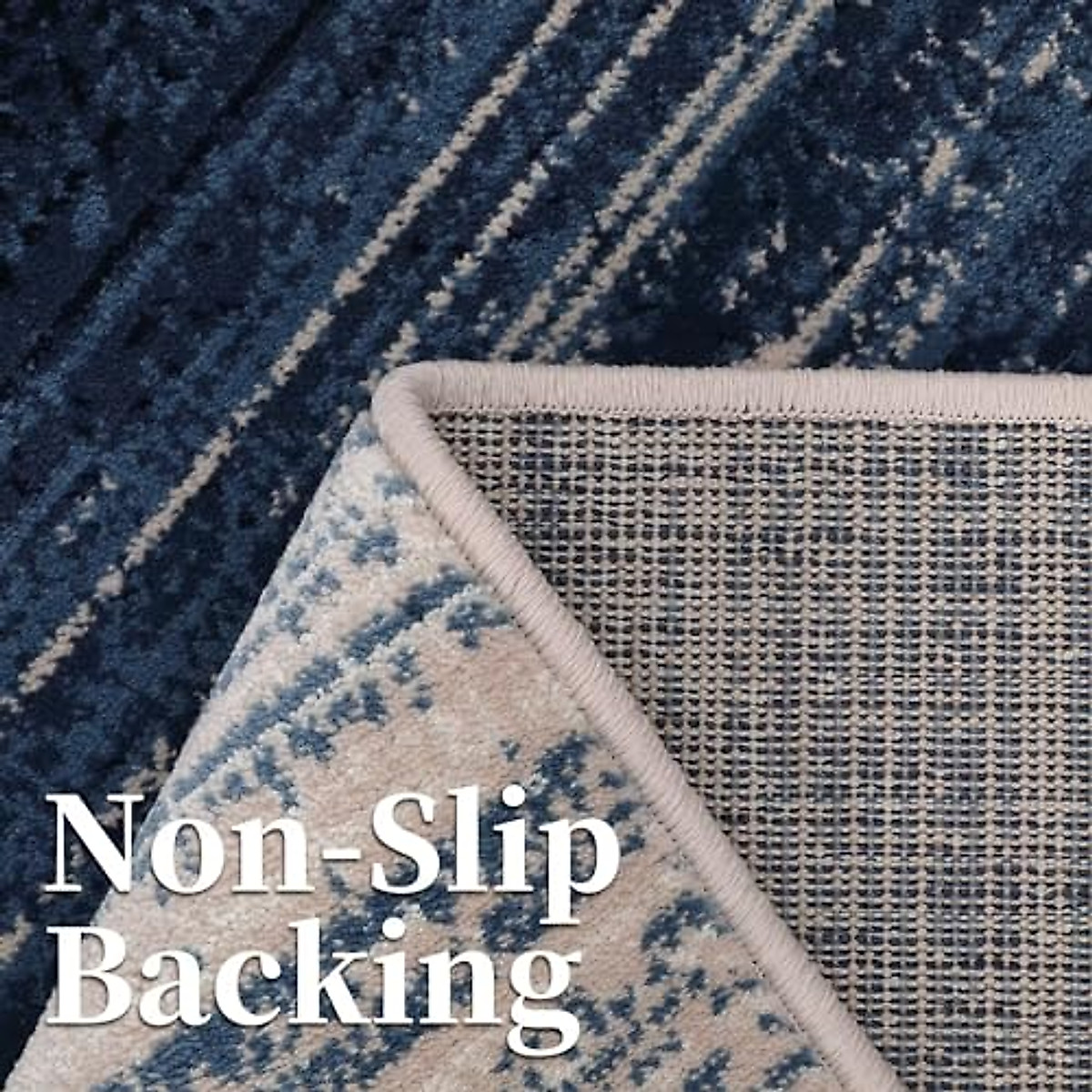WESTLOOM Area Rug 2x3 Doormat Modern Ombre Area Rug Contemporary Front Door Mat Indoor Entrance Kitchen Rug Non-Shedding Small Rug Accent Door Mat for Living Room Bathroom Bedroom Blue