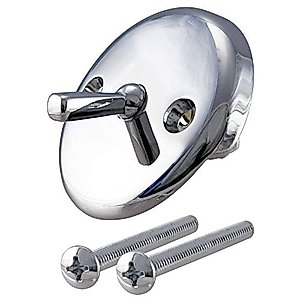 Qualihome Bath Tub Waste Overflow Drain Trip Lever Face Plate for Bathtub with Matching Screws for Faceplate, (Chrome)
