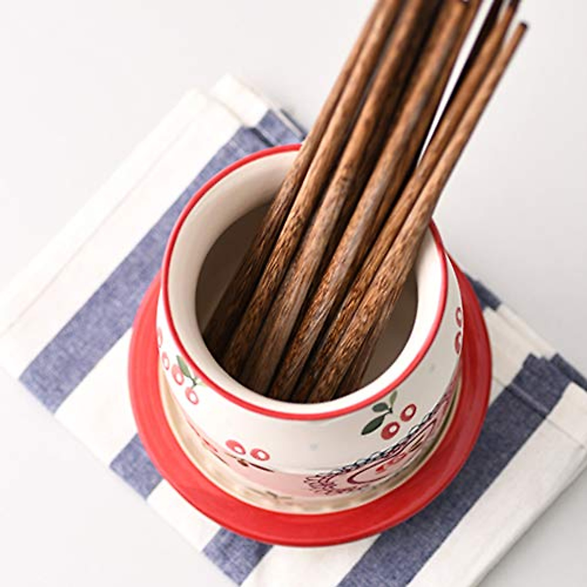 Ceramic Utensil Holder Vintage Style Kitchen Utensil Caddy Antique Design Cooking Utensil Organizer Country Style Utensil Crock for Cooking Enthuziast,White