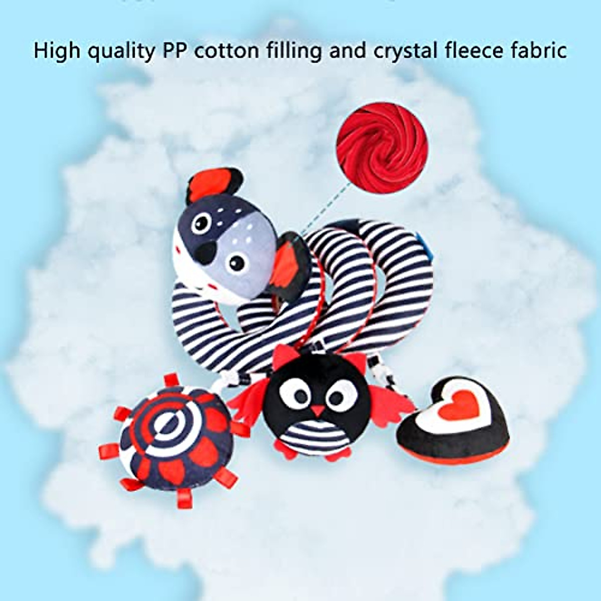 Car Seat Toys For Infants Baby 0-6 Months Newborn Toys, Stroller Toys Accessoire Bebe Toy Take Along Play Activity Spiral Travel Toy Black And White High Contrast Stop Crying Baby Toys For Crib Gift