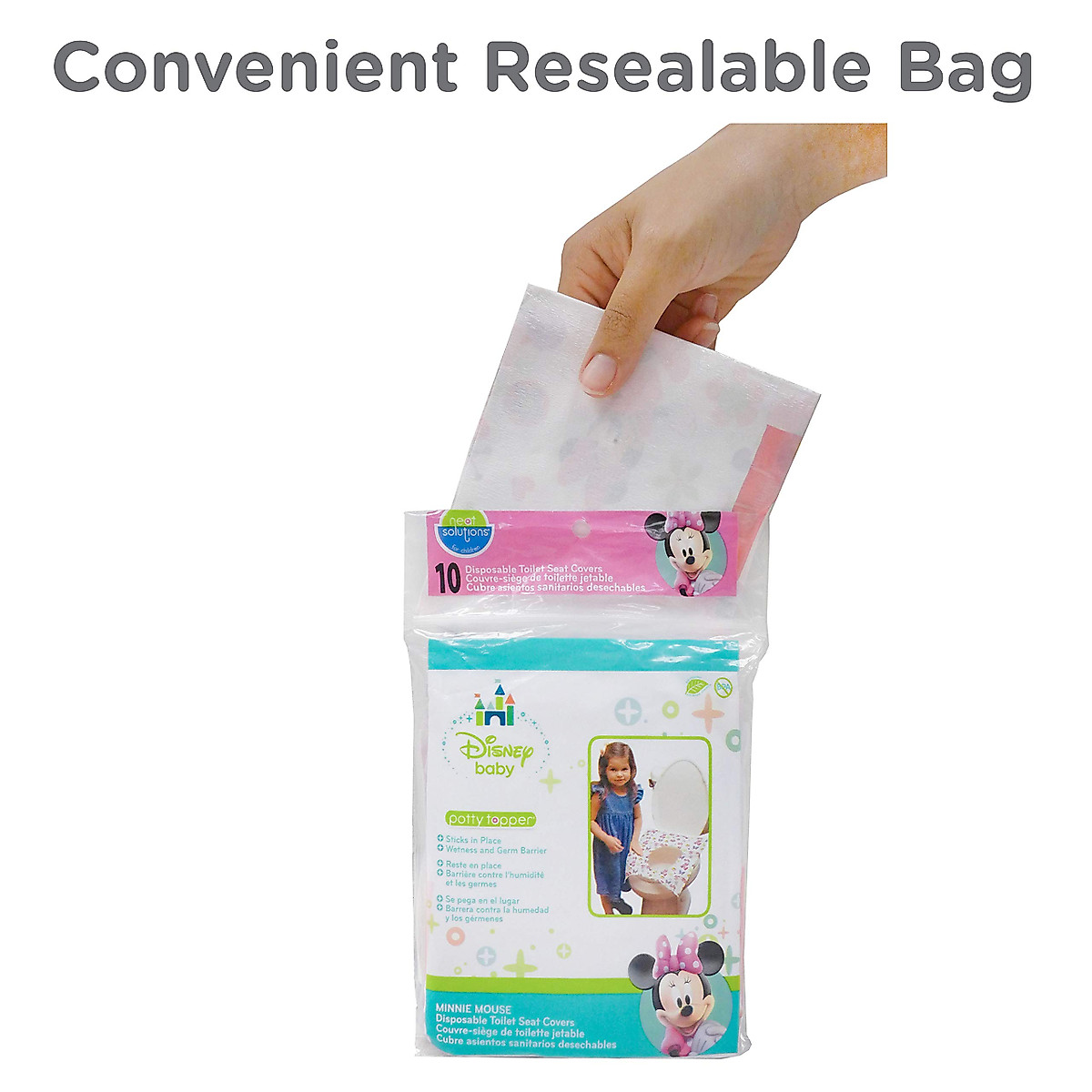 Neat Solutions Disney Minnie Mouse Potty Topper Disposable Toilet Seat Covers, 10-Count, 10 Count