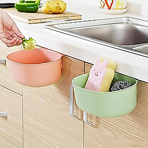 Kitchen Cabinet Hanging Garbage Waste Bin Trash Storage Container Trash Can Basket Holder Rubbish Organizer (Green)