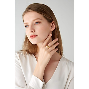 PDWZNBA Love Friendship Ring 18K Gold Silver Rose Plated Cubic Zirconia Stainless Steel Promise Ring Wedding Band Jewelry Birthday Gifts for Women