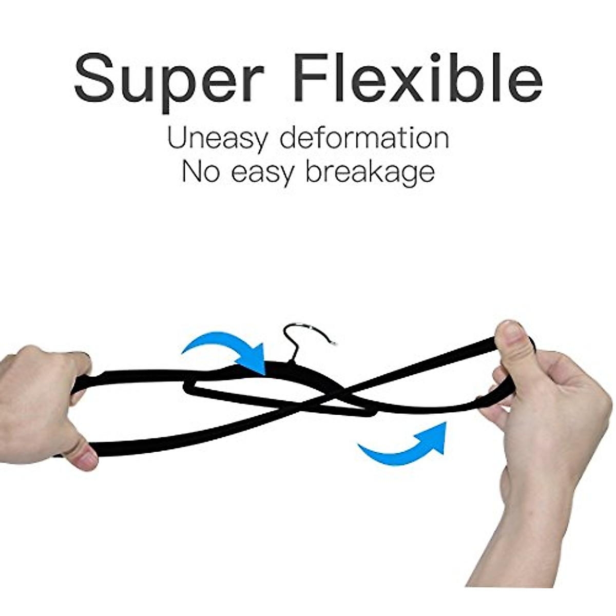 Ommani Velvet Hangers, Non Slip Clothes Hangers Heavy Duty Durable Space Saving with 360 Degree Swivel Chrome Hook Accessory Bar, Velvet Suit Hangers for Coat Skirt Shirt Pants Dress - 20 Pack Black