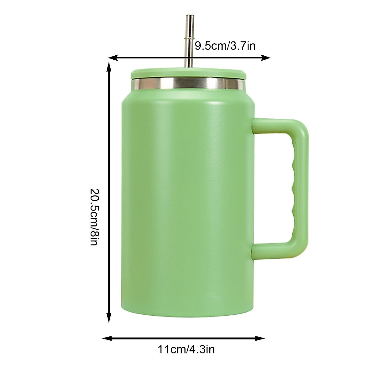 Insulated Water Mug, 50 Oz reusable tumbler, Mug with Straw Handle for High Capacity Drinks, Stainless Steel Coffee Cup with Lid Used for Cold and Hot Beverages Offices Home Travelling and Hotel