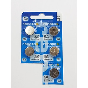 Renata Batteries 357 Silver Oxide 0% Mercury Battery (5 Pack)