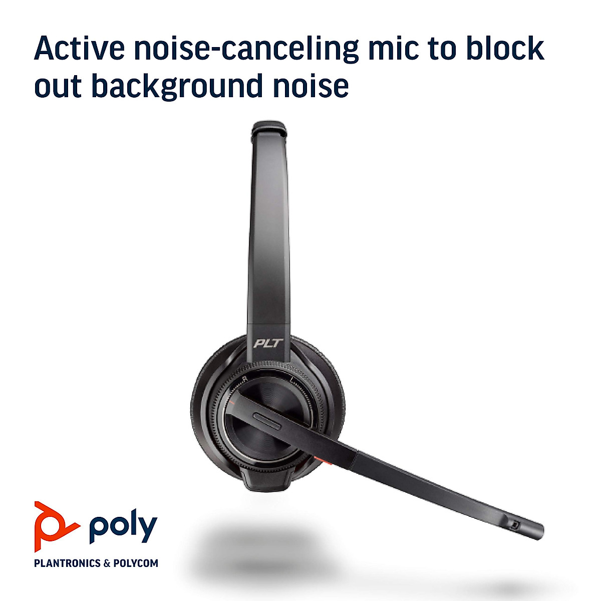 Plantronics - Savi 8220 Office Wireless DECT Headset (Poly) - Dual Ear (Stereo) - Compatible to connect to PC/Mac or to Cell Phone via Bluetooth - Works with Teams (Certified), Zoom