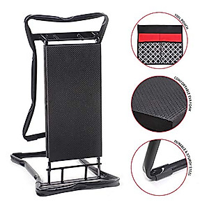 UHINOOS Garden Kneeler and Seat-Foldable Garden Bench Garden Stools with 2 Tool Pouches, Portable Garden Kneeling Pad EVA Foam Pad(Black&Red)