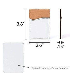 DistinctInk Adhesive Phone Wallet / Card Holder – Universal Vegan Leather Credit Card ID Adhesive Sleeve, Travel Light with Essential Items - Pink & White Polka Dot Pattern