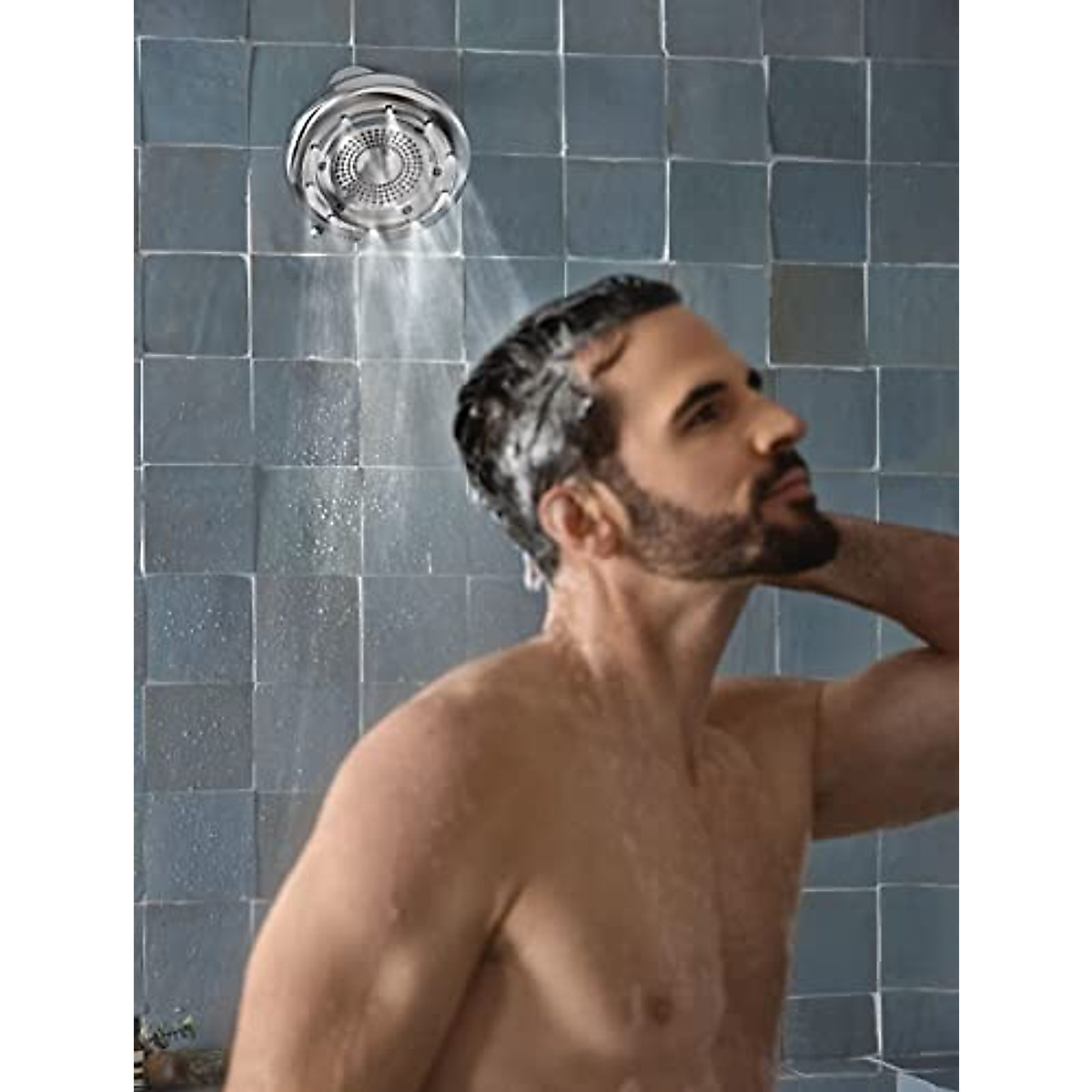Moen N400R0CH Quattro Rainshower Showerhead with Four Unique Shower Experiences, Chrome