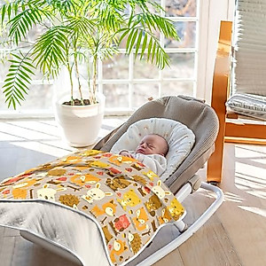 Coikll Cute Fox Bird Rabbit Deer Squirrel Baby Blanket Cotton Cozy Throw Blanket Warm Nursery Swaddle Receiving Toddler Blankets 30" x 40