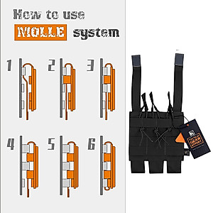 KRYDEX Open Top Triple MP7 MP5 MP9 Magazine Pouches Molle (Black)