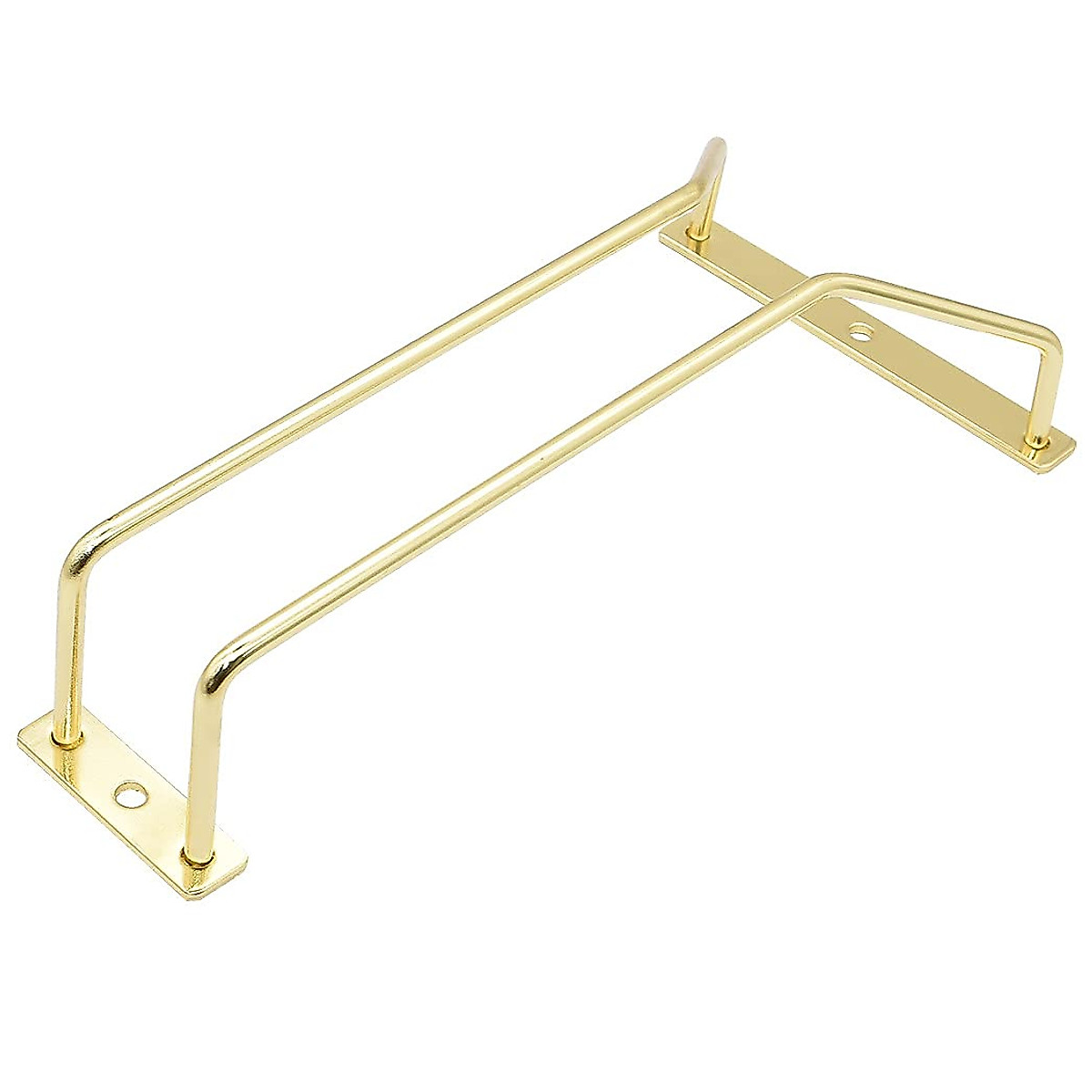 zoohot 22.5cm Wine Glass Rack - Under Cabinet Stemware Wine Glass Holder Glasses Storage Hanger Metal Organizer for Bar Kitchen, Gold Finish (1 Rows, 1 Pack)