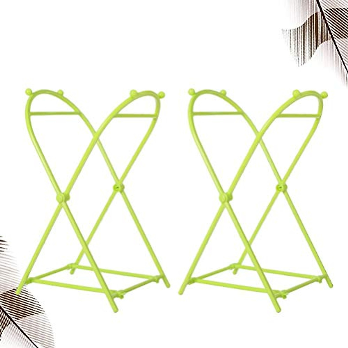 Luxshiny Desktop Stand 2pcs Garbage Bag Rack Plastic Frame Kitchen Garbage Bag Storage Rack Folding Garbage Shelf Bag Fixing Bracket Portable Hamper Stand for Bathroom Kitchen Green Hanger Hooks