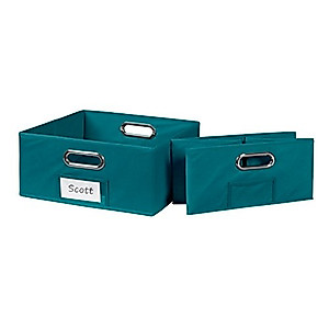 Niche Cubo Set of 2 Half-Size Foldable Fabric Storage Bins- Teal