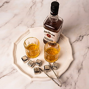 JEKOSEN Personalized Whiskey Glasses Gift Set for Man 2 Pack With Stainless Steel Cubes Best Gifts for Men Dad Husband Boyfriend Birthday Present