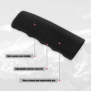 UGSHY Pack-1 Car Handbrake Cover, Wave Shaped Handbrake Protector, Silicone Decorative Cover, for Car Brake Levers (Black)