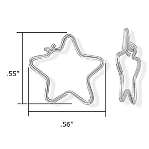 Boma Jewelry Sterling Silver Star Hoop Earrings