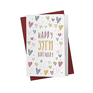 35th Birthday Card for Him Her - 35th Anniversary Card for Dad Mom - 35 Years Old Birthday Card for Brother Sister Friend - Happy 35th Birthday Card for Men Women | Karto – Heart Doodles
