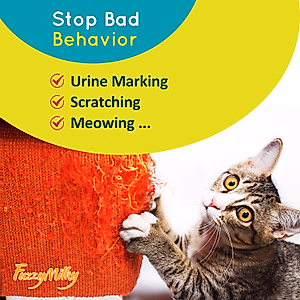 Fuzzymilky Cat Calming Collars - 3 Packs Cat Collar Infused with Pheromones (Blue) for Cat Anxiety Relief