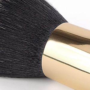 RN BEAUTY Makeup Brush Powder Brush Foundation Blush Bronzer Contour Face Blender Brush Professional Mineral Blending Buffing Kabuki Brushes Thick and Dense Soft Synthetic Fibers (Black&Golden Plus)