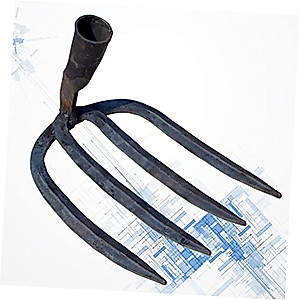 DOITOOL 4 Cleaning Tool Digging Tools Mini Tool Rake Head Replacement Mini Rake Small Shrub Rake Garden Tools Gardening Rake Lawn Forging Shrub Black Cultivator Rake