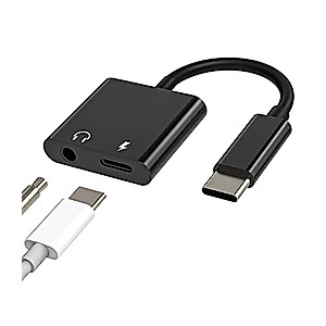USB C to 3.5mm Audio Adapter Dongle 2 in 1 Dac Type C Jack Aux Headphone Splitter Charger Cord Accessories Cable Compatible for Samsung Galaxy S20 S21 S22 Note10 I Pad Pro Air4 2018 2020 2021 S10 LG