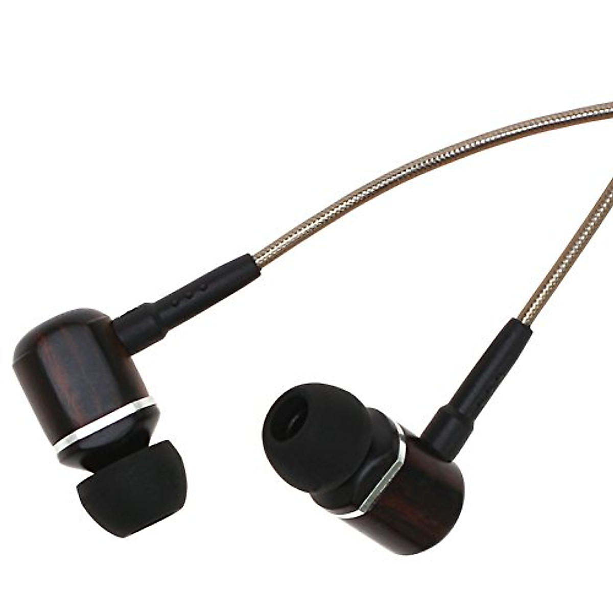 Symphonized MTRX 2.0 Premium Wired Earbuds - Wood In-Ear Headphones with Microphone & Volume Control, Noise Isolation - Corded Ear Buds for Android - Earphones for Computer & Laptop (GunMetal)
