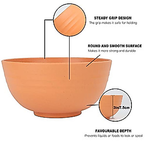 Homienly Cereal Bowl Set, Wheat Straw Fiber Unbreakable Lightweight Bowls Set (Multi, 26 OZ)