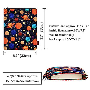 Book Sleeve Galaxy Space Book Protector, Book Covers for Paperbacks, Washable Fabric, Book Sleeves with Zipper, Medium 11 Inch X 8.7 Inch Bookish Gift