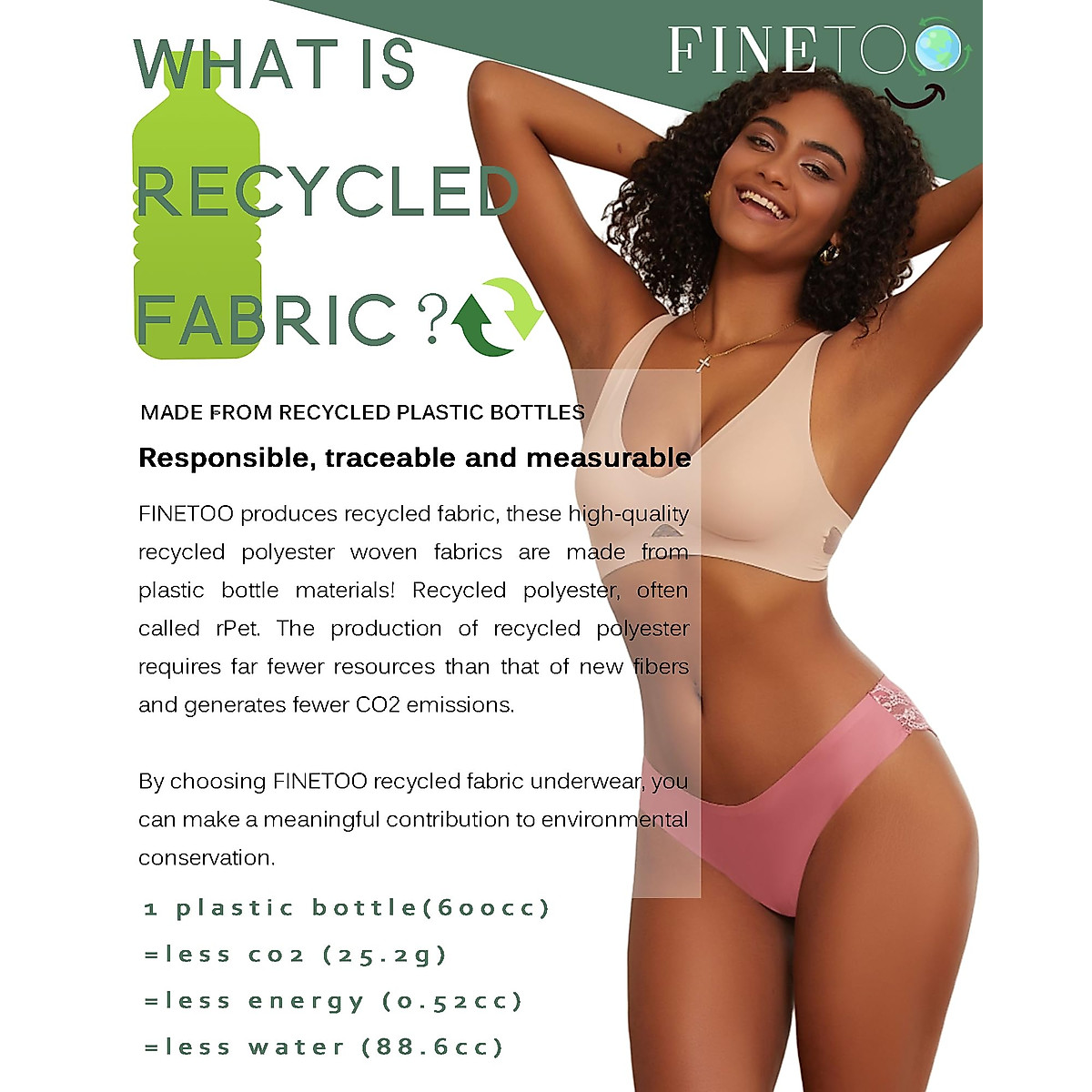 FINETOO Underwear for Women Lace Sexy Hipster V Cut No Show Bikini Panties Seamless Cheeky 5 Pack S-XL