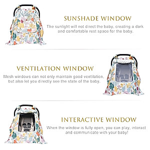Baby Carseat Cover for Girls Boys, Yoinnt Infant Car Seat Canopy Cover for Babies, Universal Carrier Cover with Breathable Mesh Peep Window for Newborn, Suitable for All Seasons