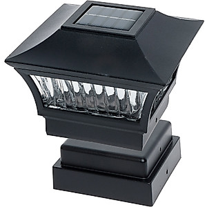 GreenLighting - Solar Post Lights - Solar Lights Outdoor Garden - Solar Fence Post Lights - Solar LED Post Cap Light for 4X4 Wood, 5X5 PVC - (Sleek, 4 Pack, Black Aluminum)