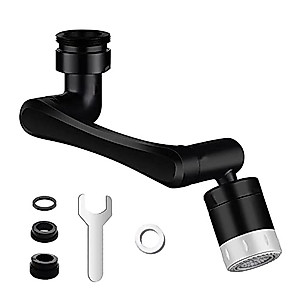 Faucet Extender for Bathroom Sink Upgraded 1440°Universal Swivel Faucet Aerator with 2 Water Outlet Modes Rotating Robotic Arm Splash Filter Faucet Bubbler Attachment for Kitchen & Bath