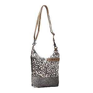Myra Bag Floral Cowhide & Upcycled Canvas Shoulder Bag S-1126