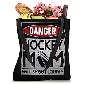 Ice Hockey Vintage Mom Mother Danger Hockey Mom Will Shout Tote Bag