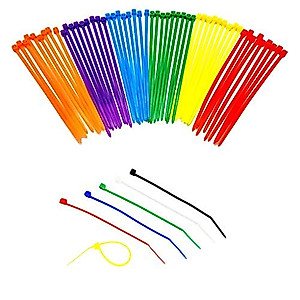 1200 Pieces Colored Zip Ties, Multi-Purpose Assorted Colorful Self-Locking Nylon Cable Zip Ties in 12 Different colour for Home Office Garden Garage and Workshop,4 inch