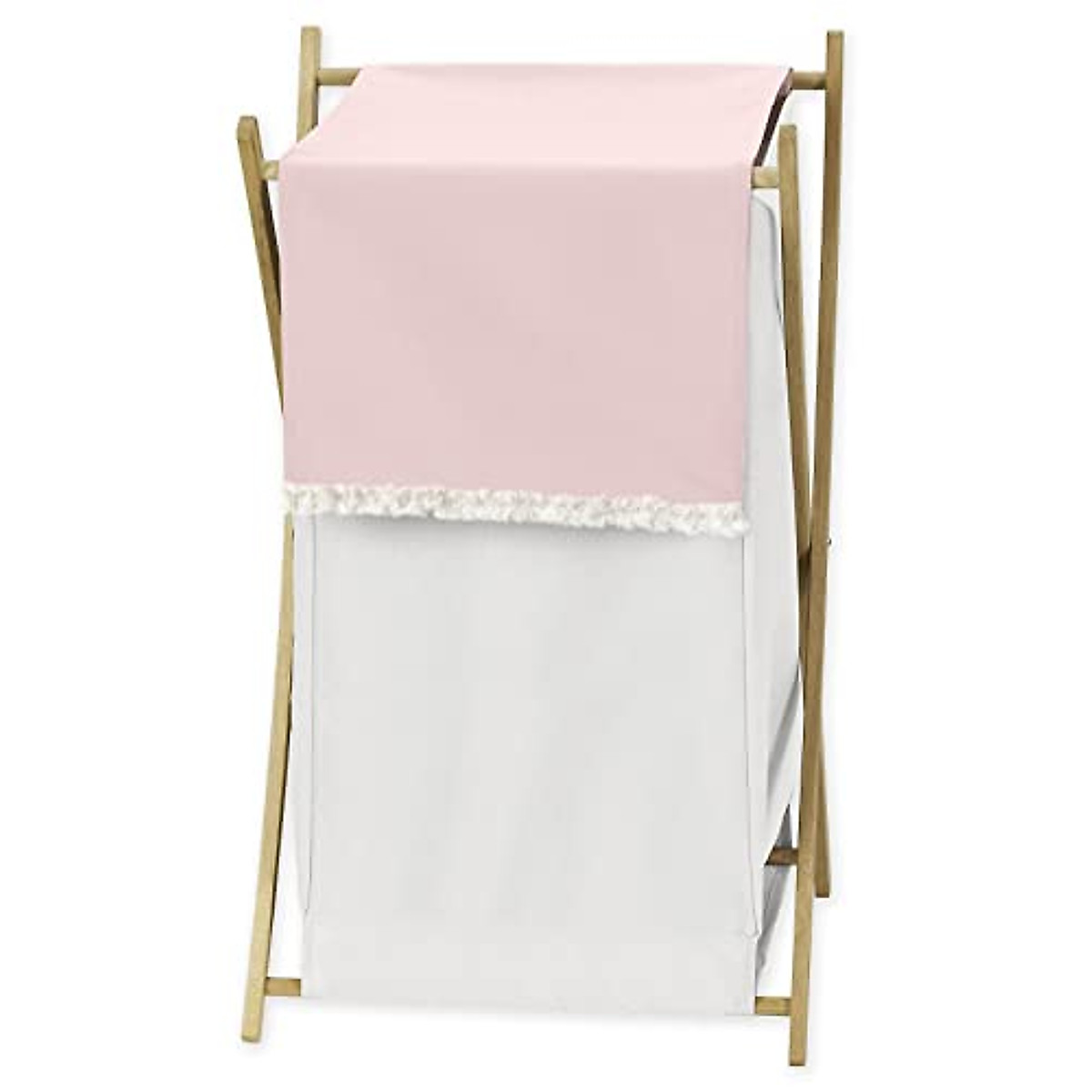 Sweet Jojo Designs Boho Chic Pink Modern Pastel Baby Kid Clothes Laundry Hamper - Bohemian Geometric Elegant Cream Off White Ivory Mid Century Retro Abstract Tuft Tufted for Color Block Collection