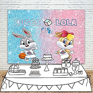 Moonlight Studio Space Jam Baby Shower Decorations Backdrop 7x5 Space Jam 2 Gender Reveal Banner for Party Supplies Vinyl Pink Or Blue Baby Shower Space Jam Theme Backdrops