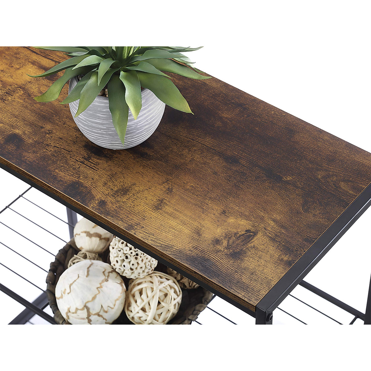 Whitmor Modern Industrial Rolling Storage Shelves, Brown