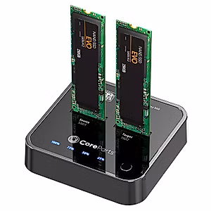 CoreParts USB3.2 Type C (10Gbps) SATA M.2 SSD cloner Docking , W126611628 (M.2 SSD cloner Docking Station for M.2 SATA to M.2 SATA with Clone Function- Box Includes USB-C Cable,)