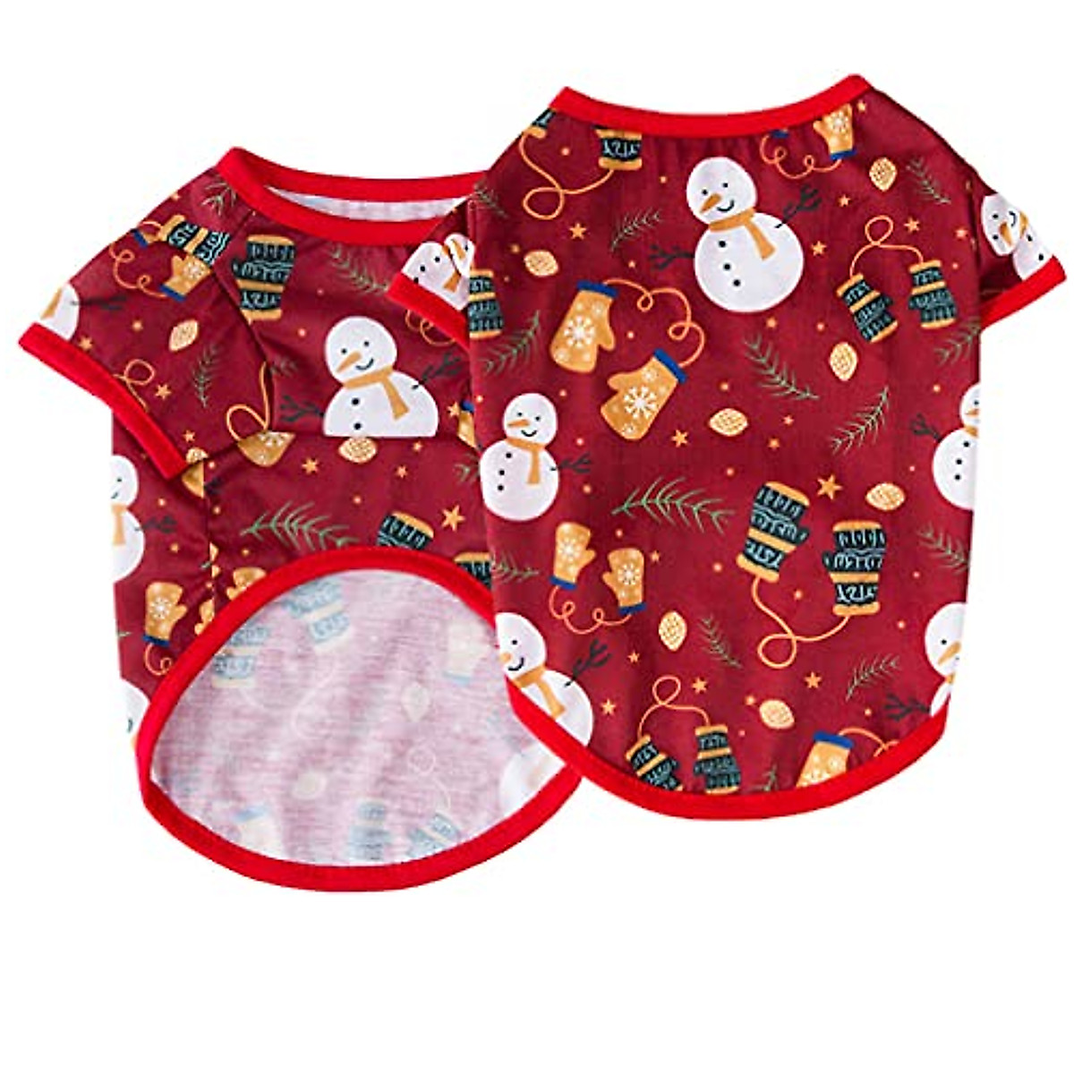 Pincuttee 1PC Christmas T Shirt for Dog/Cat, Puppy Shirts Pet T-Shirt for Small/Medium Dogs Christmas Cosplay Pet Apparel(Snowman,XS)