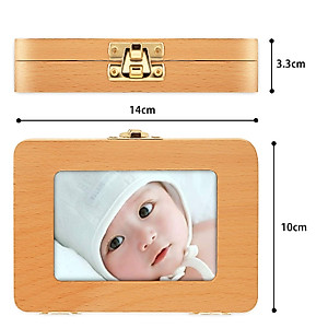 Baby Tooth Box,Solid Wood Teeth Boxes,Teeth Storage Box,Baby Save Boxes,Kids Keepsake Organizer for Baby Teeth and Hair,Baby Shower& Birthday Gift