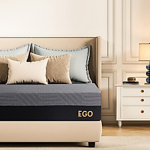 EGOHOME 10 Inch King Memory Foam Mattress for Back Pain, Cooling Gel Mattress Bed in a Box, Made in USA, CertiPUR-US Certified, Therapeutic Medium Mattress, 76x80x10 Black