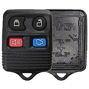 KeylessOption Just The Case Keyless Entry Remote Car Key Fob Shell Replacement - Black