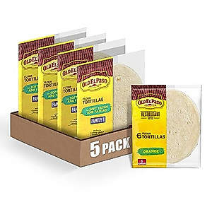 Old El Paso Restaurant Style Grande Flour Tortillas, 6-count (Pack of 5)
