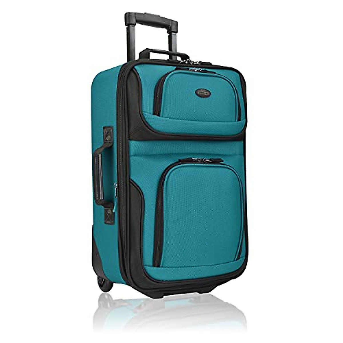 U.S. Traveler Rio Rugged Fabric Expandable Carry-on Luggage Set, Teal, 2 Wheel