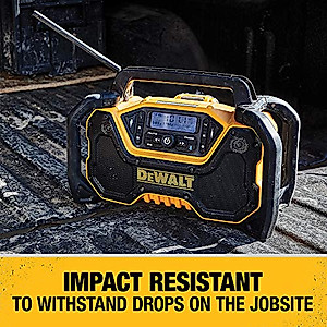 DEWALT 12V/20V MAX* Portable Radio, Bluetooth, Cordless, Jobsite, Tool Only (DCR028B) , Black